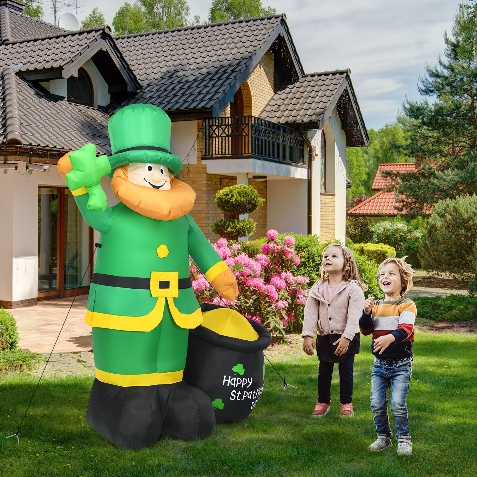 Costway 6ft Outdoor Yard Airblown St Patrick's Day Inflatable ...