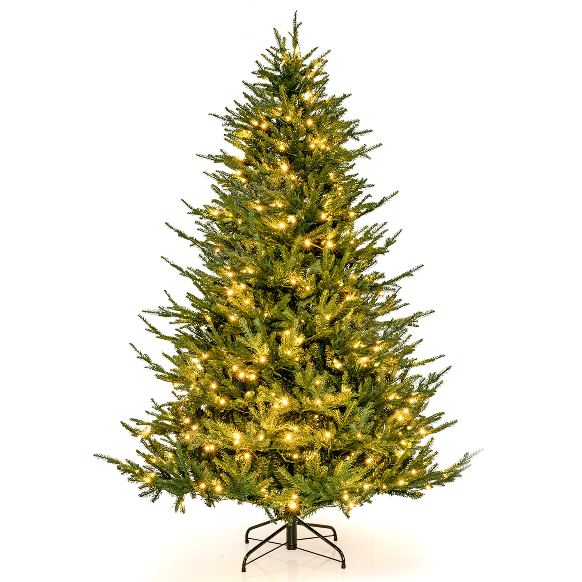 Free Shipping! Costway 7 FT Pre-Lit Hinged Christmas Tree with 1130 ...