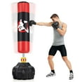 Costway 70" Freestanding Punching Bag with Fillable Base 12 Suction ...