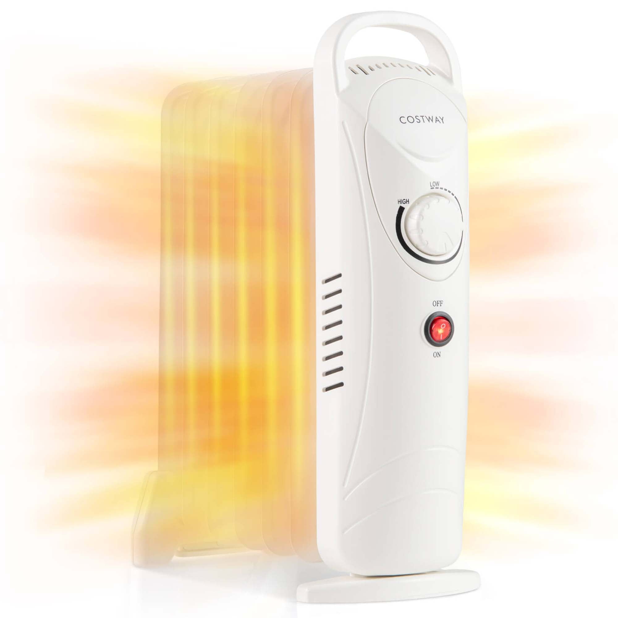 Costway 700W Portable Oil Heater with Adjustable Thermostat & 120 Sq.Ft ...