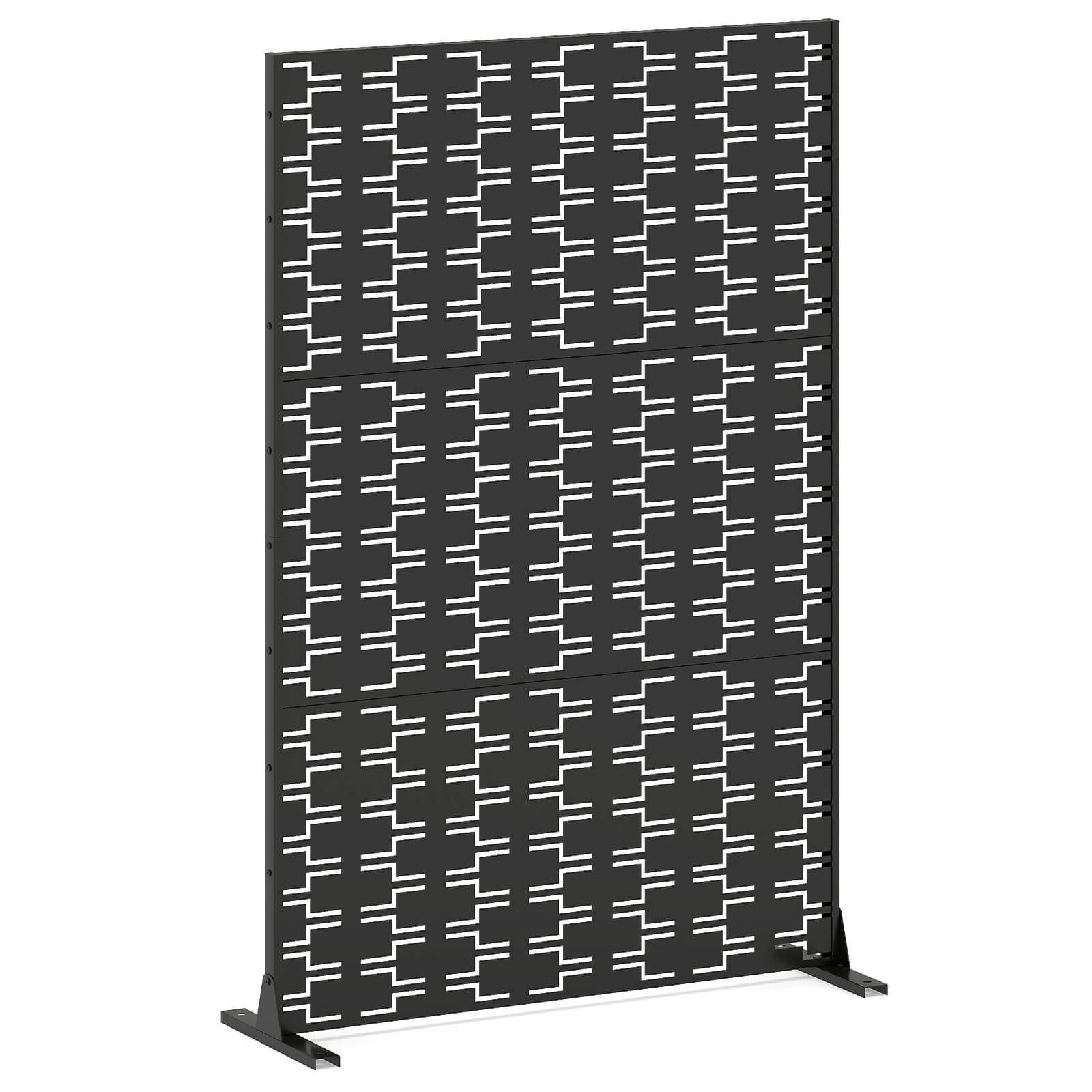 Costway 1 PCS 72”H x 48”W Metal Privacy Screen with Expansion Bolts ...
