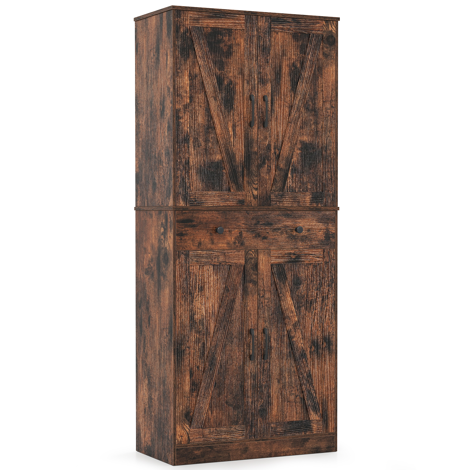Costway 72" Tall Kitchen Pantry Modern Farmhouse Cupboard Cabinet with ...