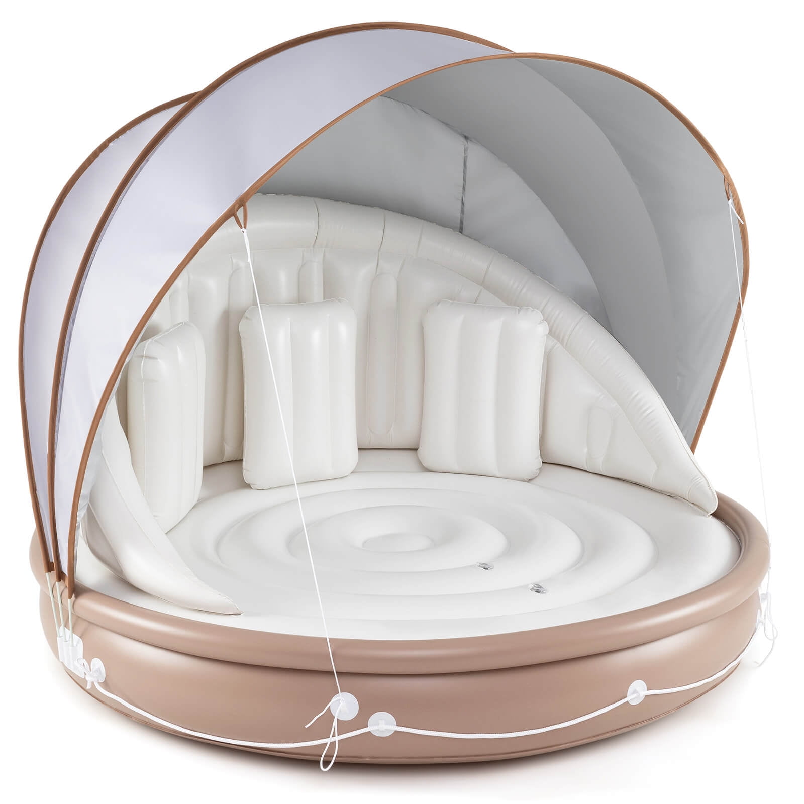 Costway 73" Tanning Pool Lounger Float with Retractable & Removable ...