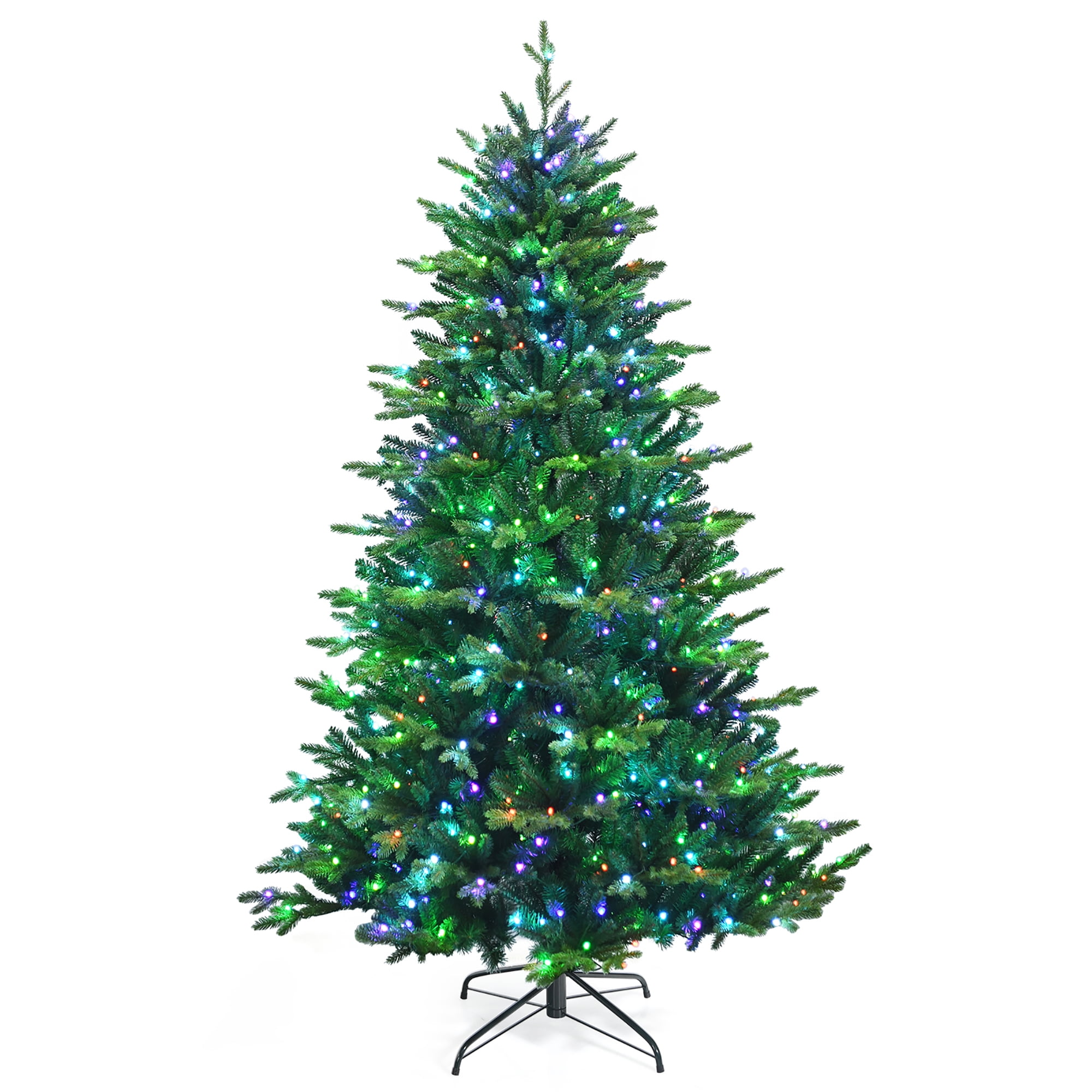 Costway 7ft Smart Pre-lit Full-bodied Christmas Tree w/ APP Control ...