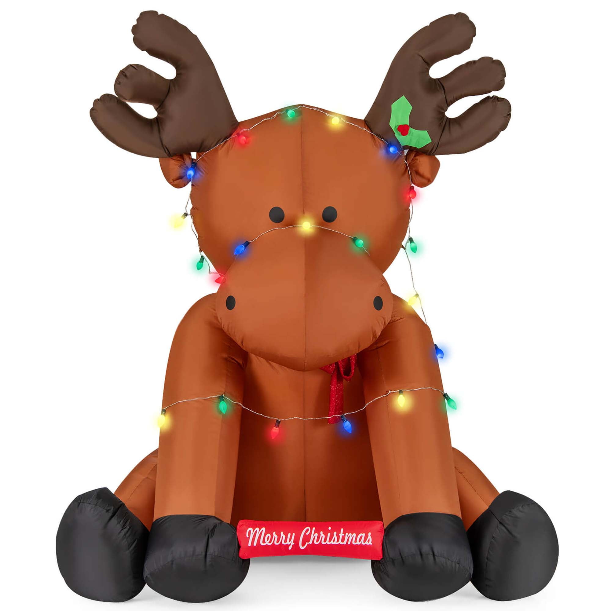 Costway 8.5 FT Tall Christmas Inflatable Reindeer Decoration with 24 ...