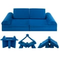 Costway 8 PCS Kids Play Sofa Set, Convertible Foam Couch Toddler ...