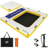 Costway 8 ft x 8 ft Inflatable Floating Dock with Mesh Swim Lounge ...