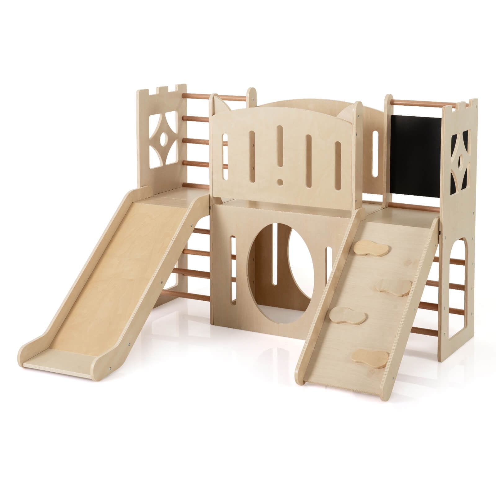 Costway 8-in-1 Toddler Slide with Slide Climber, Ladders, Toy Storage ...