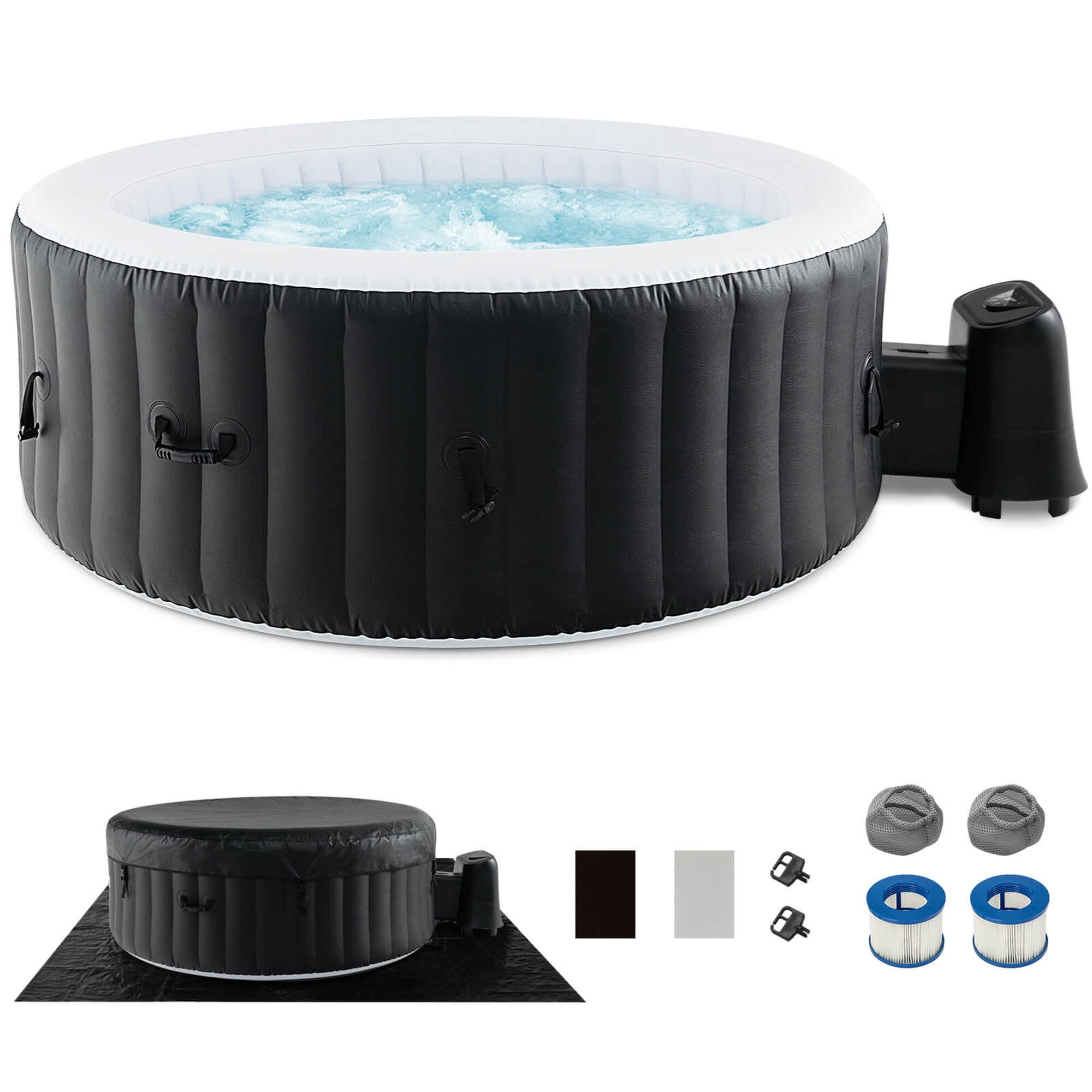 Costway 80" Round SPA Pool Inflatable Hot Tub with 130 Air Jets ...