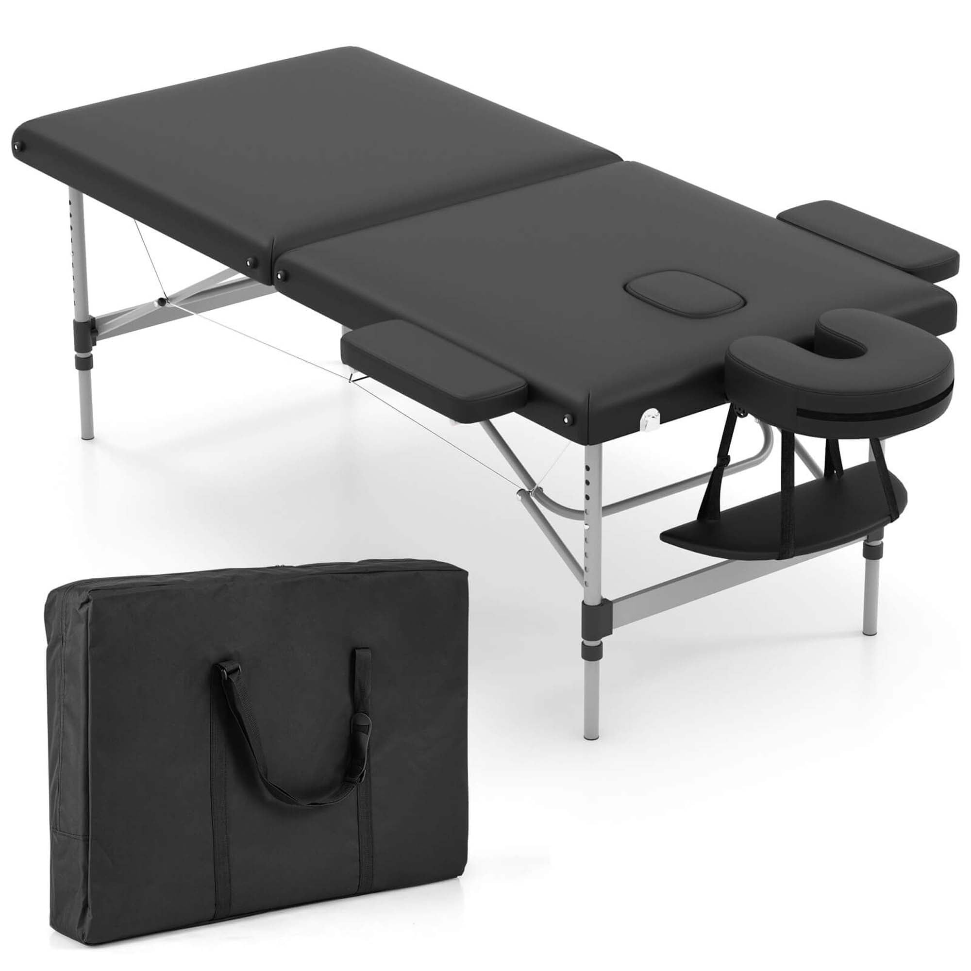 Costway 84" 2-Section Foldable Salon Spa Beauty Bed with Face Cradle ...