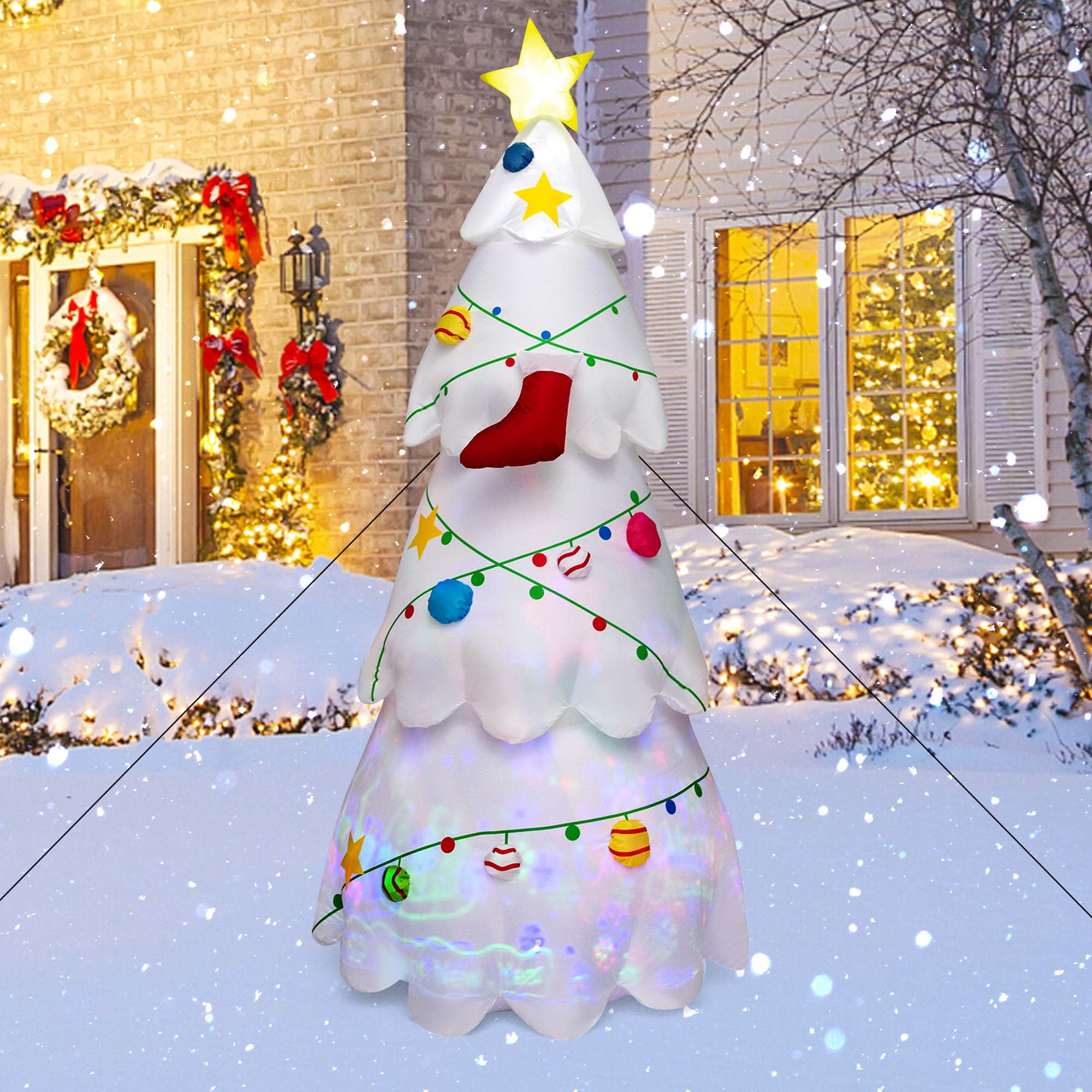 Costway 8ft Inflatable Christmas Tree Blow Up Holiday Decoration With