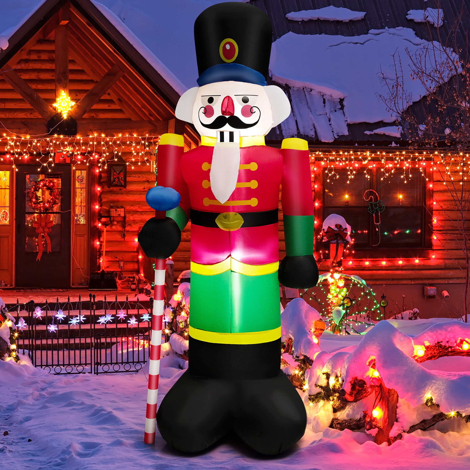 Costway 8FT Blow Up Nutcracker Soldier Outdoor Christmas Figure ...