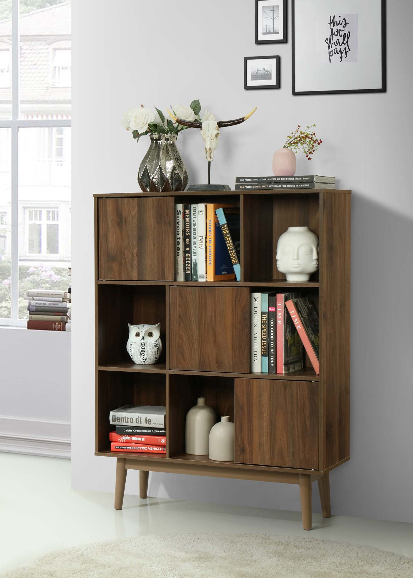 Costway 9-Cube Bookshelf 3-Tier Floor-standing Bookcase with Open ...