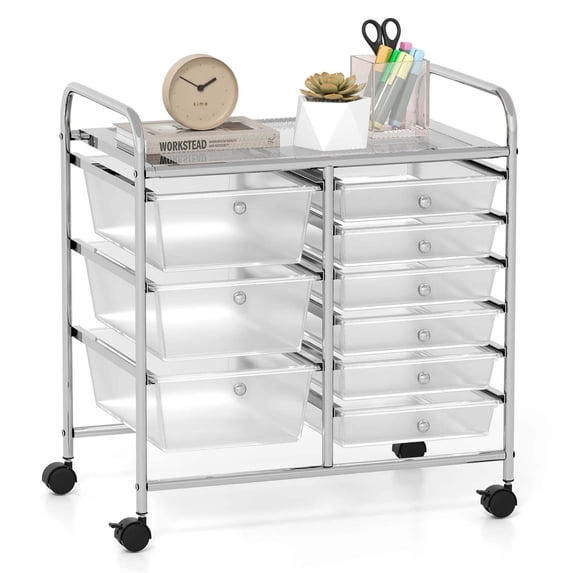 Costway 9-Drawer Rolling Organizer Cart Multi-Use Storage - Walmart.com