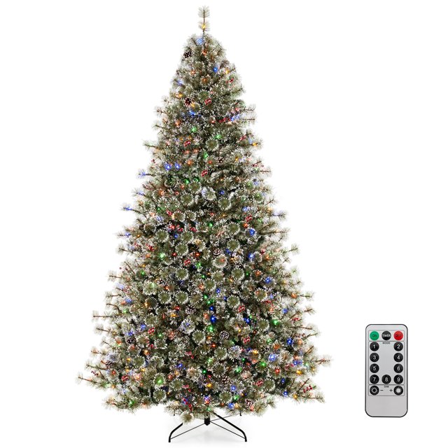 Costway 9 FT Artificial Christmas Tree with 360° Quick Power Connector ...