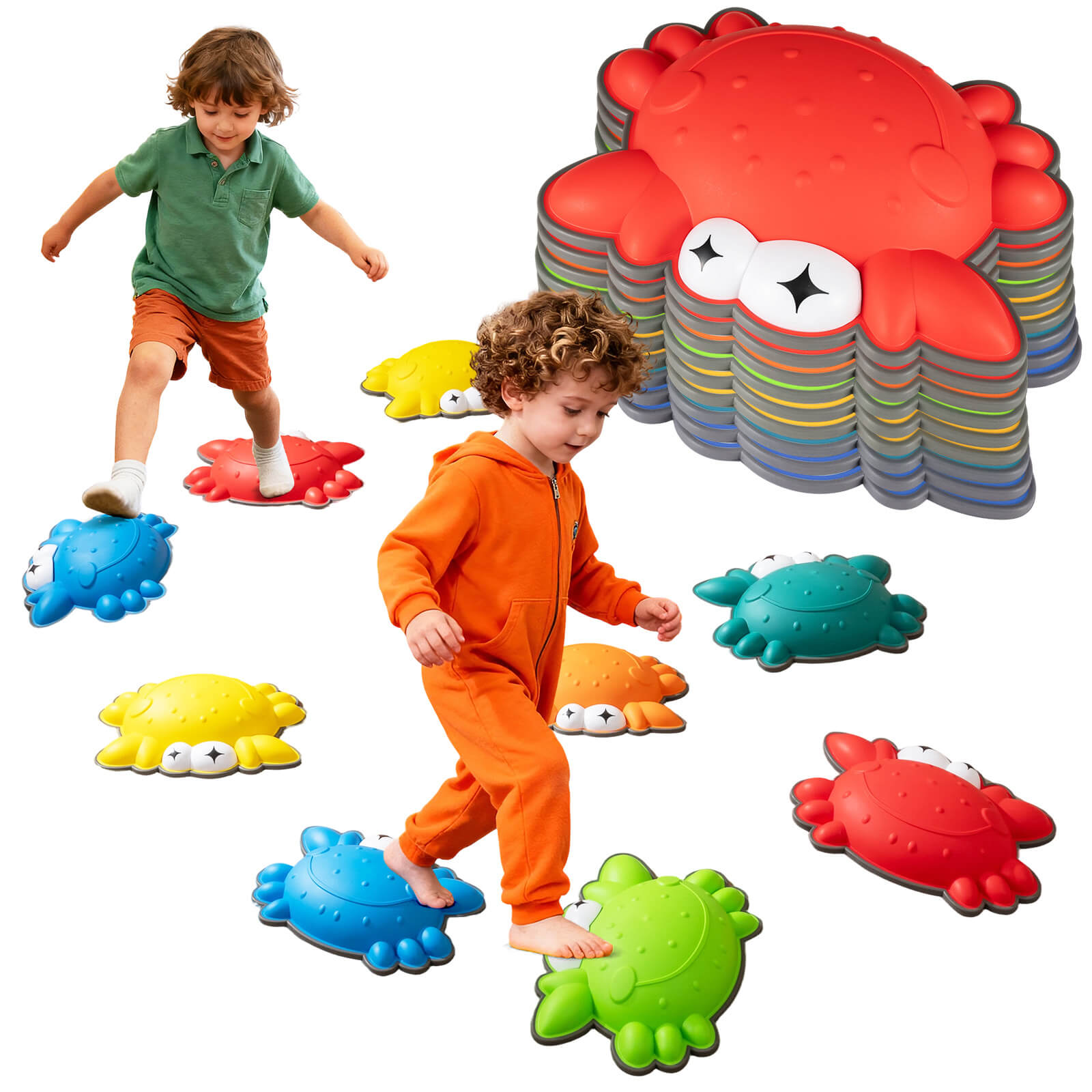 Costway 9 PCS Stepping Stones for Kids Non-Slip Toddler Stepping Stones ...