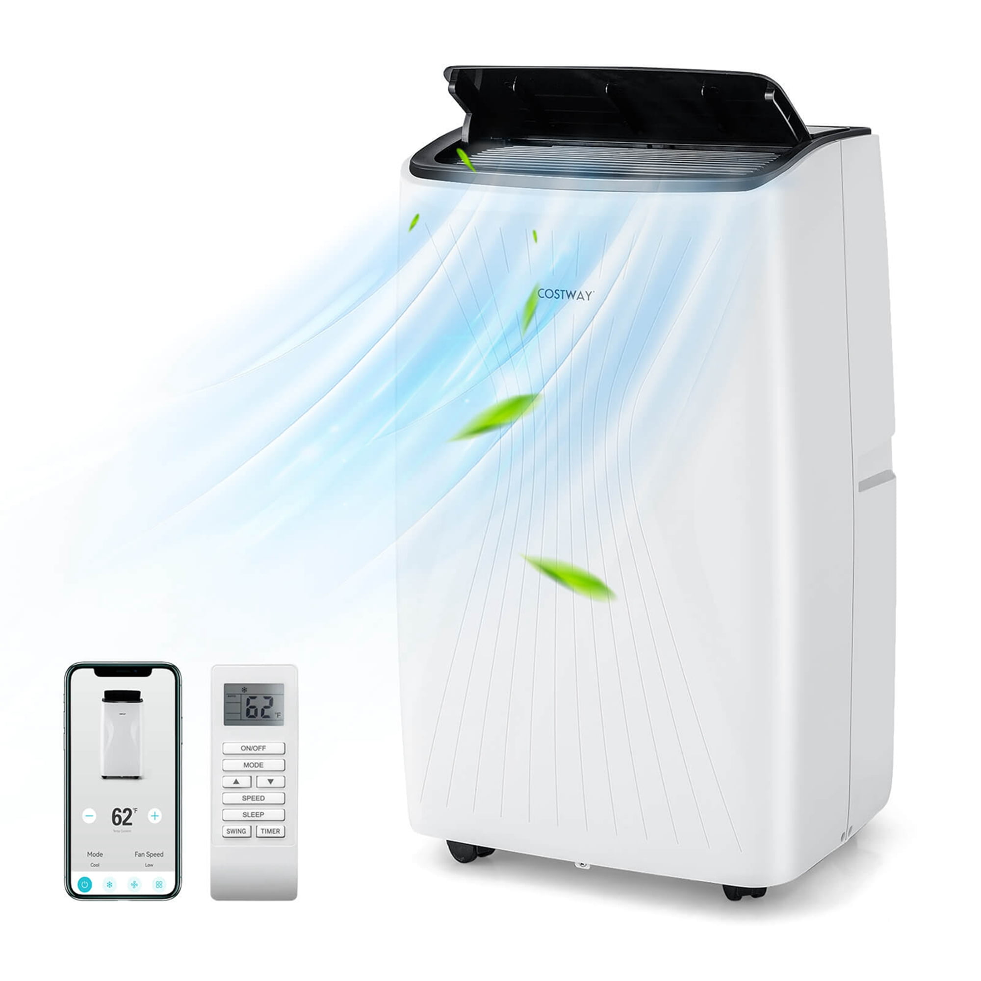 Costway Portable Air Conditioner with Heat - 9200 BTU, Smart WiFi ...