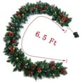 Costway 9Ft Pre-lit Artificial Christmas Garland Red Berries w/ 100 LED ...