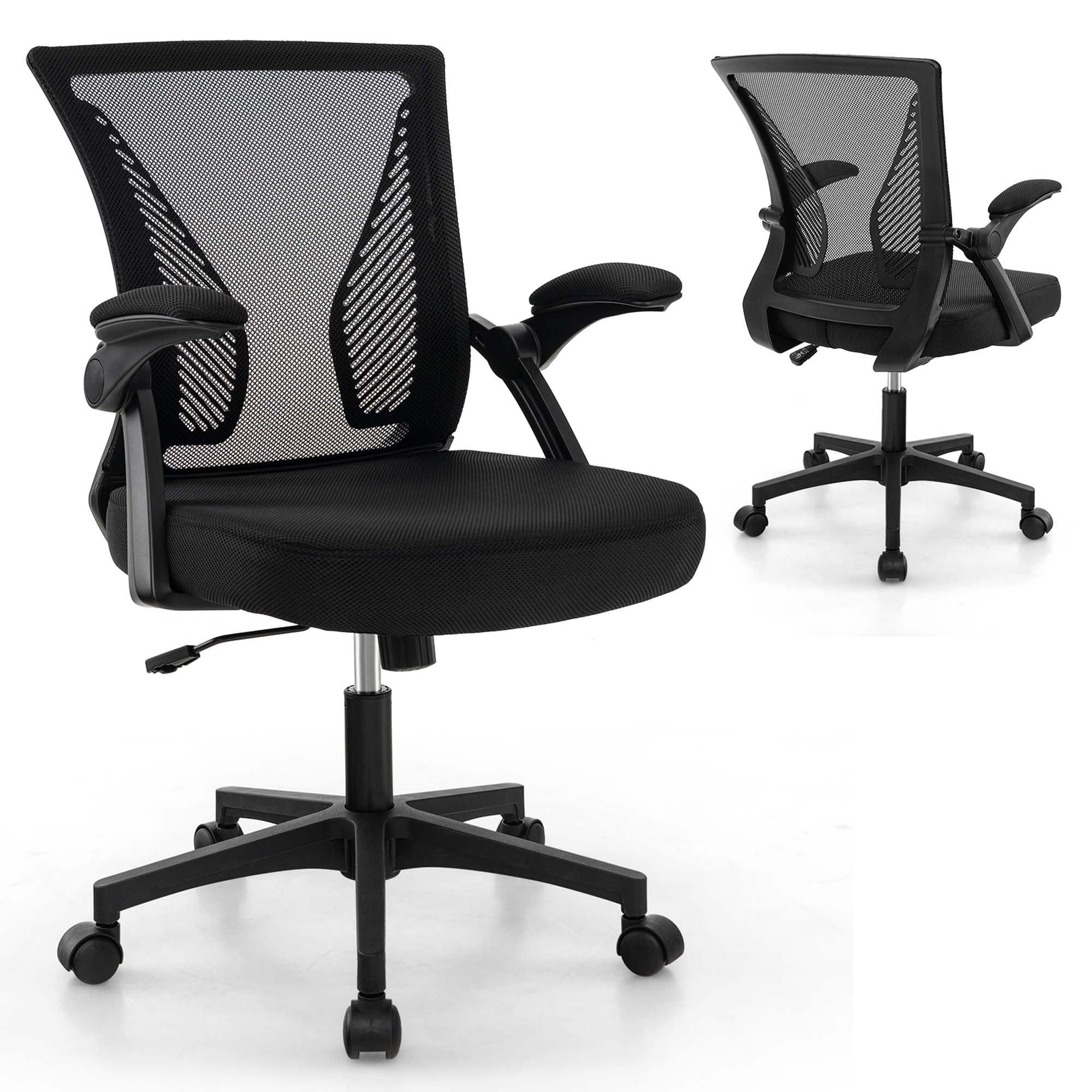 Costway Adjustable Ergonomic Office Chair with Flip-Up Armrests 30 ...