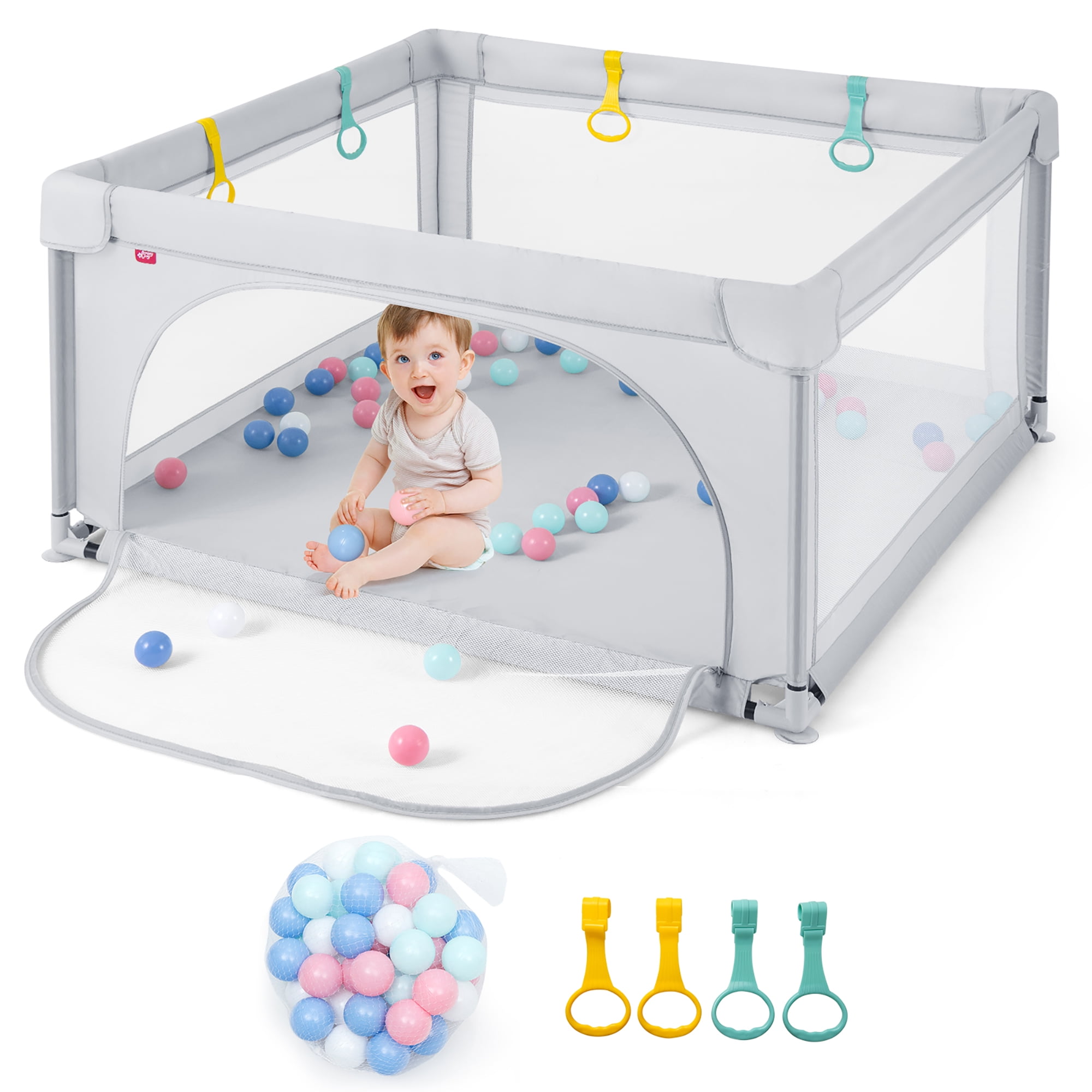 Costway Baby Playpen Infant Large Safety Play Center Yard w/ 50 Ocean ...