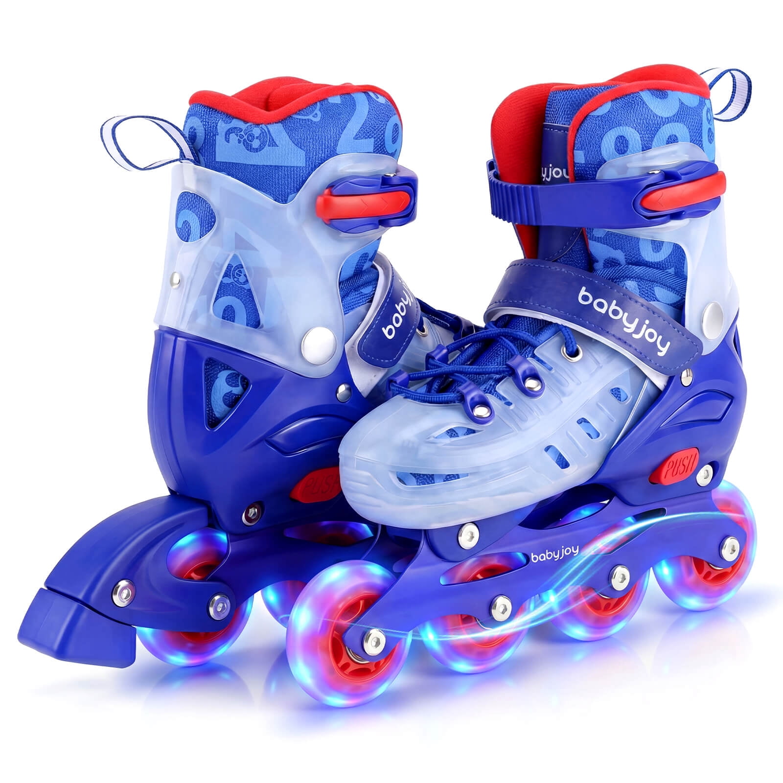 Babyjoy Kids Inline Skates for Boys Girls, 4-Size Adjustable ...
