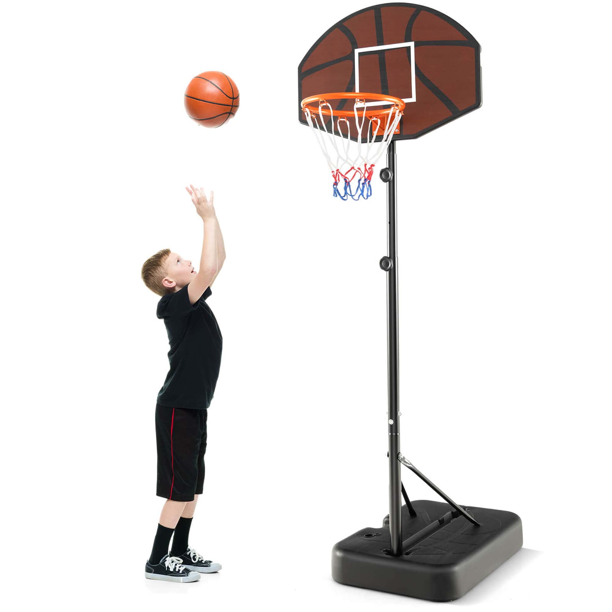 Costway Basketball Hoop 5.6-6.5 FT Height Adjustable for Kids with ...