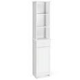Costway Bathroom Tall Storage Cabinet Freestanding Linen Tower w/ Open ...