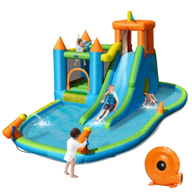 Costway Bountech Inflatable Water Slide Kids Bounce House Splash Water ...