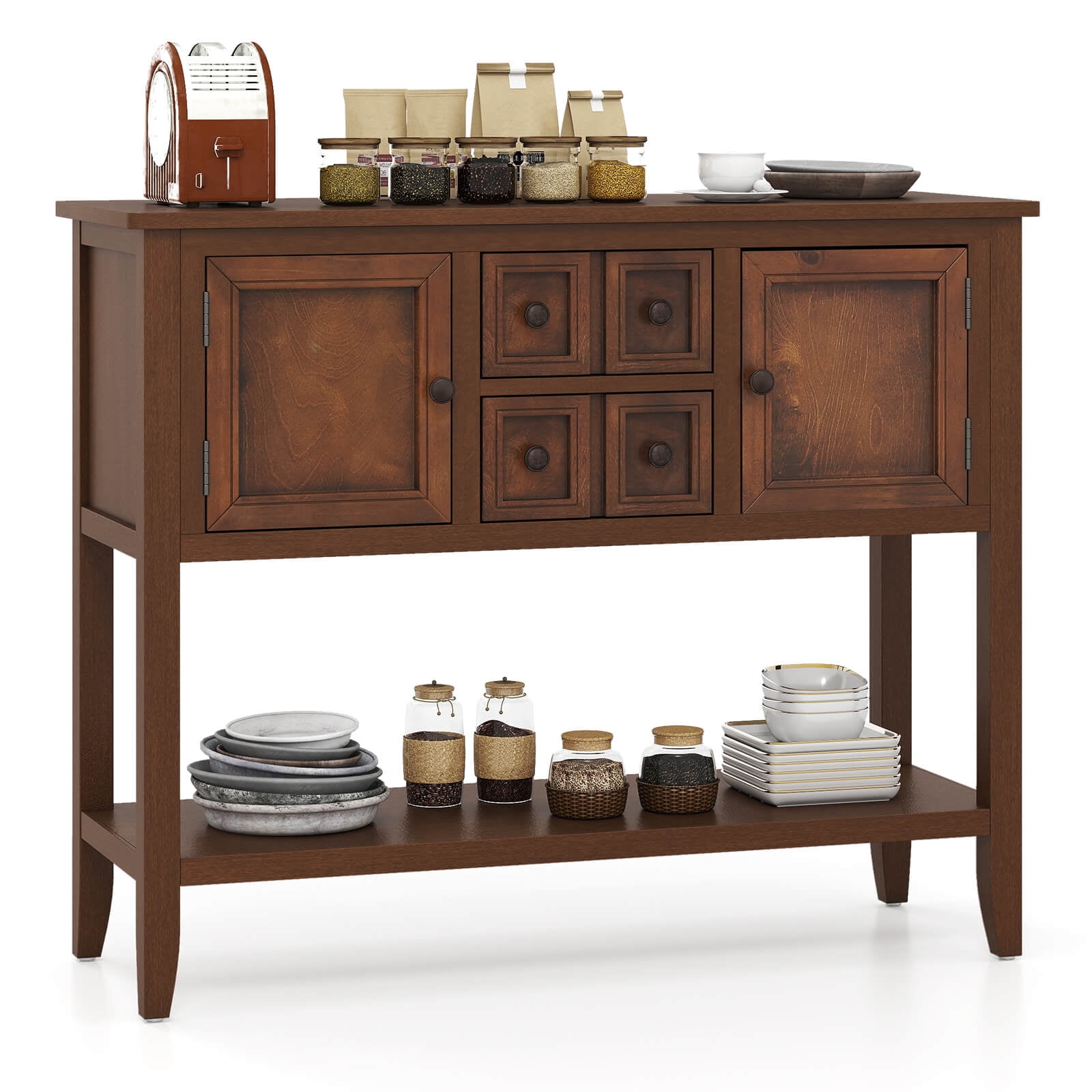 Costway Buffet Sideboard Cabinet Entryway Console Table with 2 Doors ...