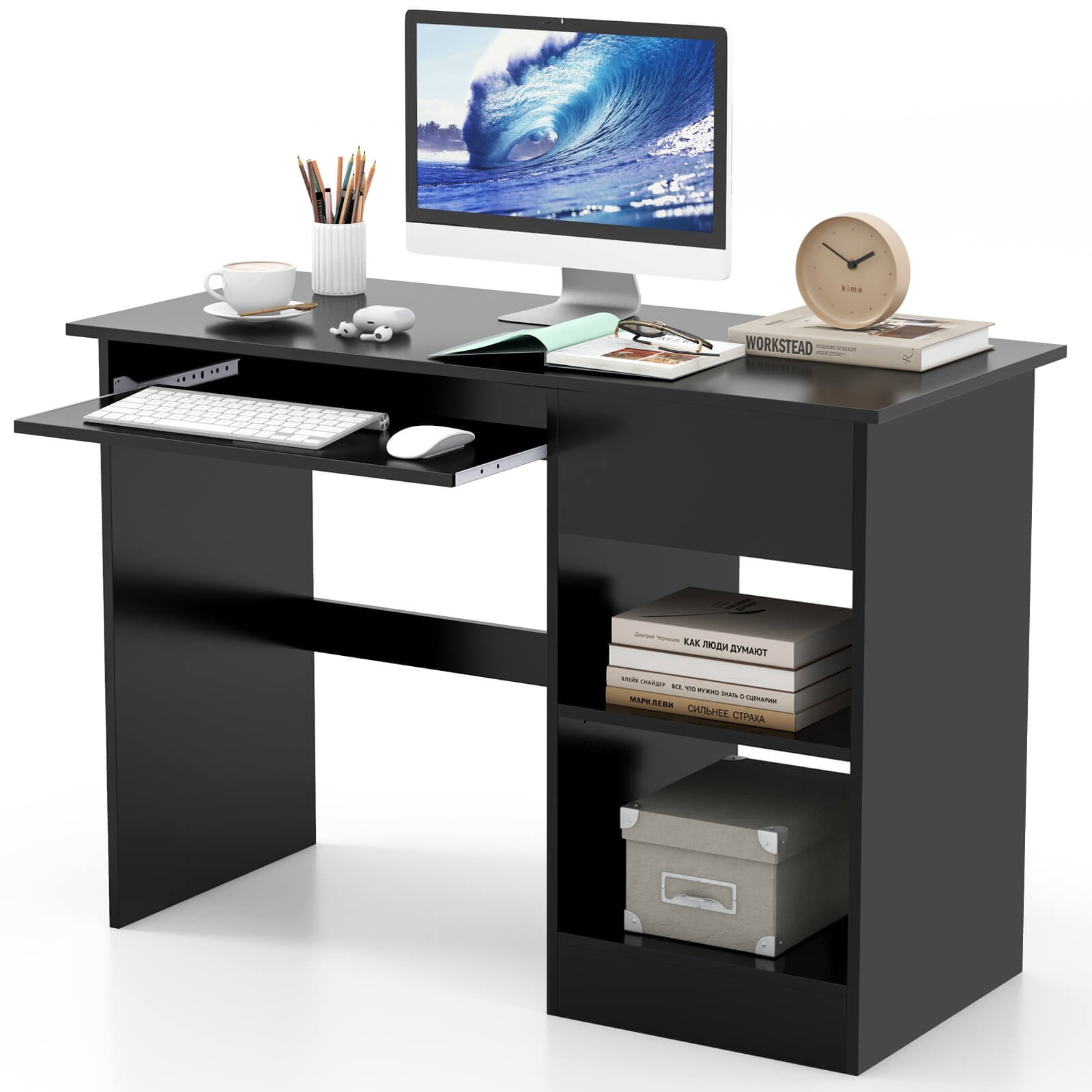 Costway Computer Desk Home Office Workstation Study Laptop Table with ...