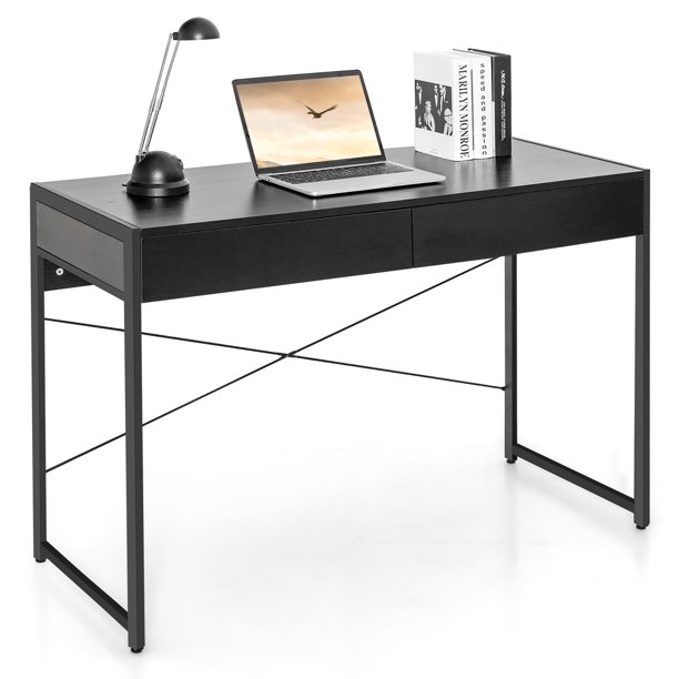 Costway Computer Desk Metal Frame Study Table Home Office Workstation w ...