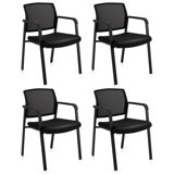 Costway Business Rolling Metal Back, Stackable Office Guest Mesh Chair ...