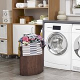 Costway, Corner Bamboo Hamper Laundry Basket, 14"x14"x23 5/8", Brown ...
