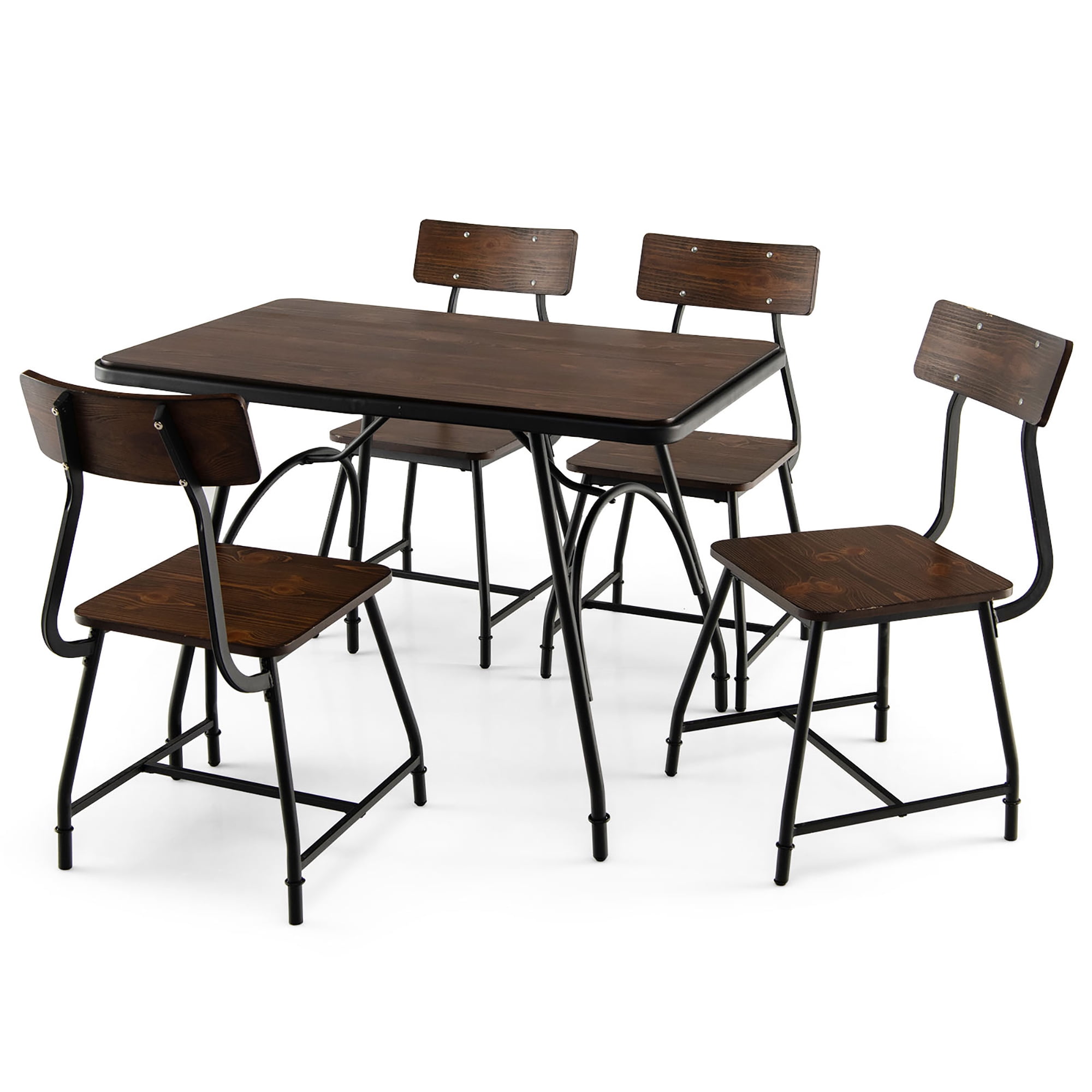 Costway Dining Table Set 5-Piece Kitchen Dining Table Set Rectangula ...