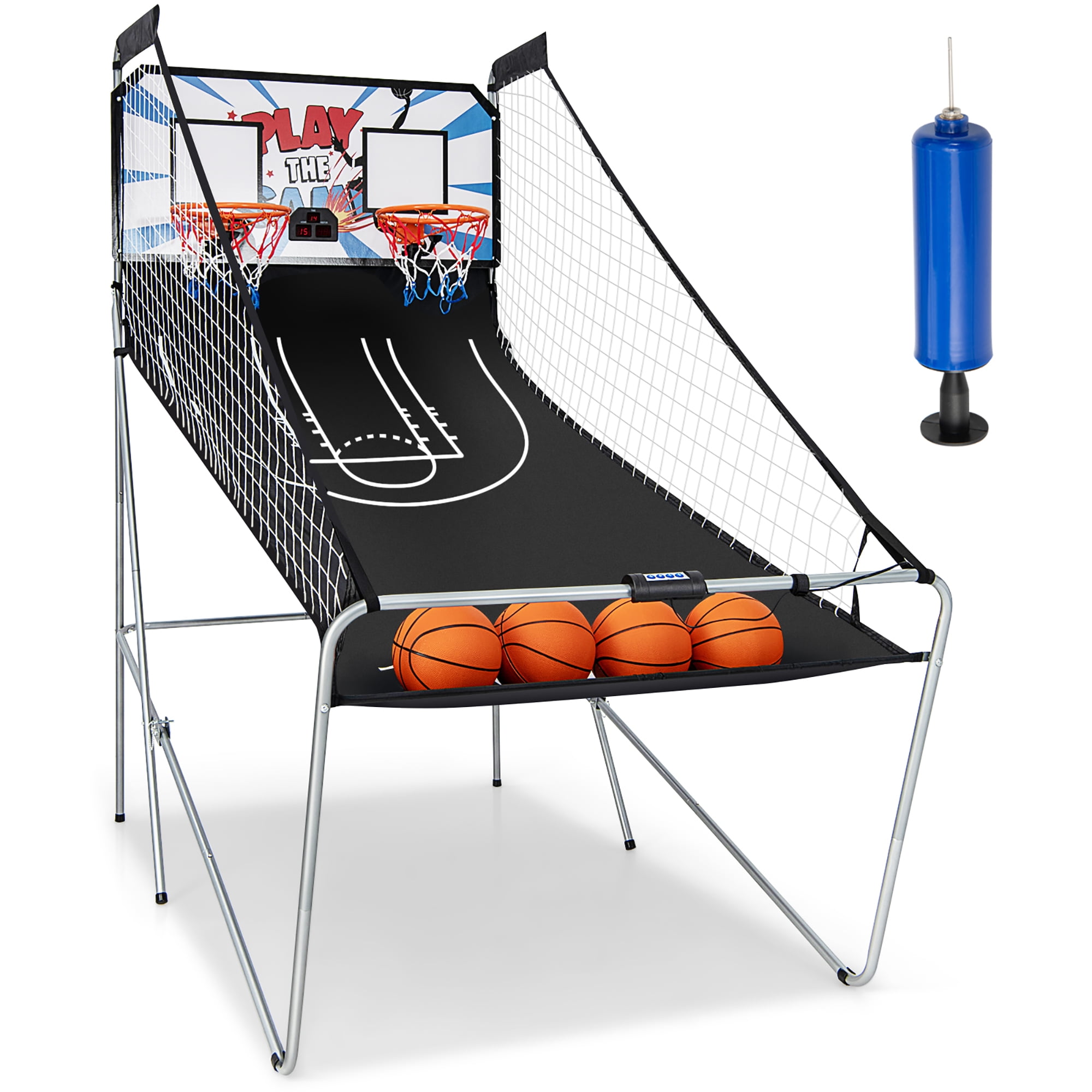 Costway Double Indoor Basketball Arcade Game with LED Electronic ...