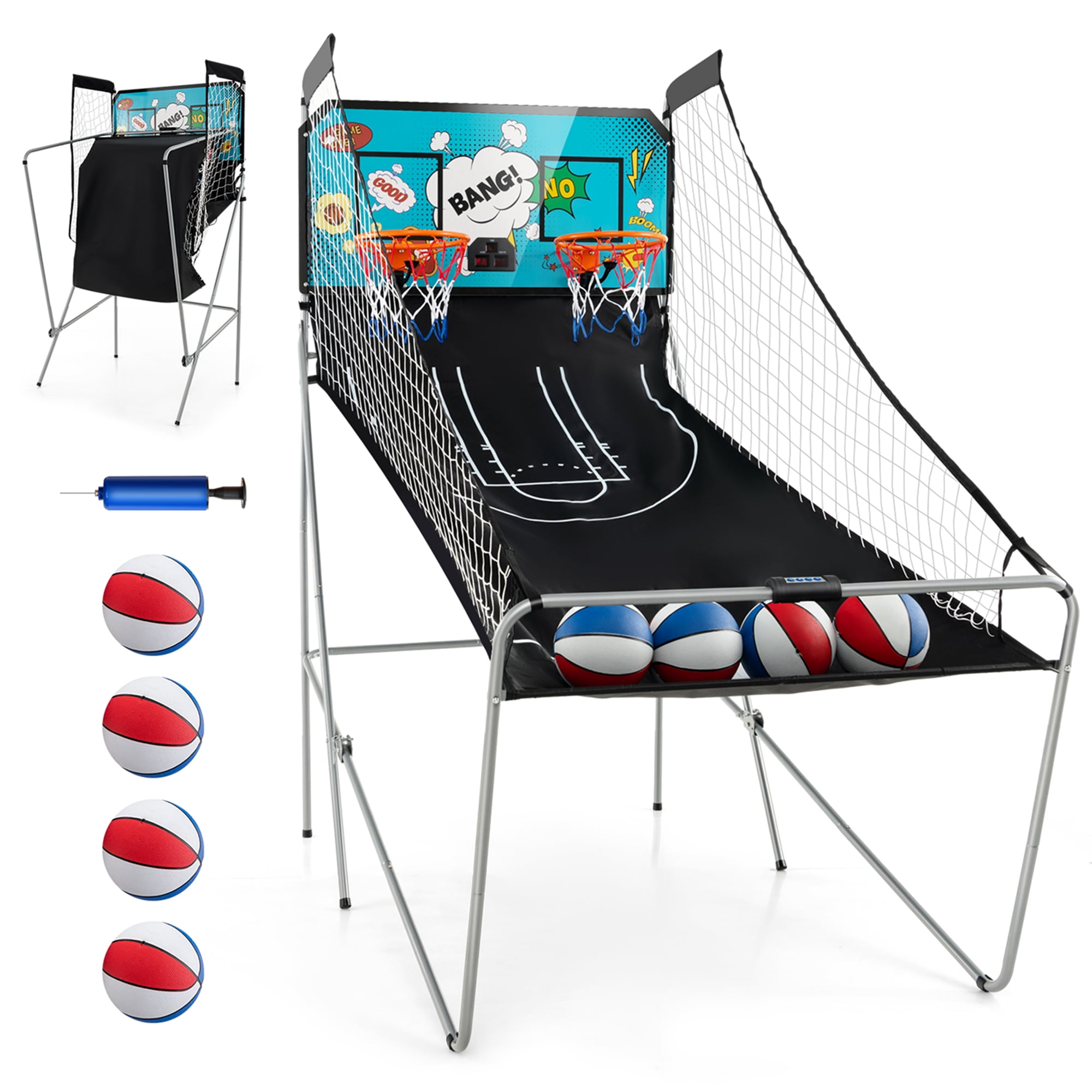 Costway Dual Shot Basketball Arcade Game with 8 Game Modes Electronic ...