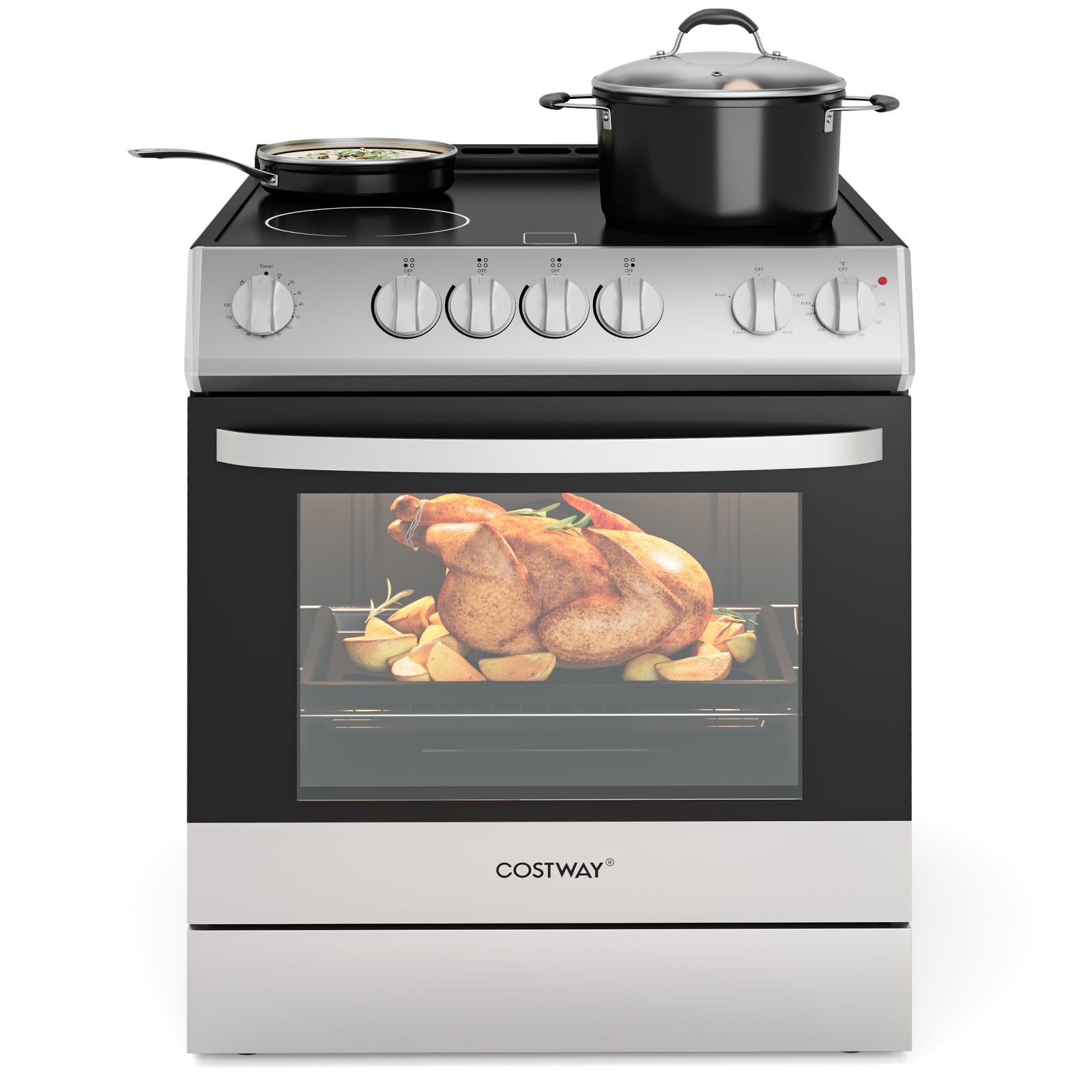 Costway Electric Range 30" Freestanding & Slide-in Kitchen Stove with ...