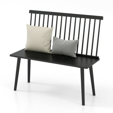 Crown Mark Indoor Solid Wooden Jerimiah Back Support Bench, White ...