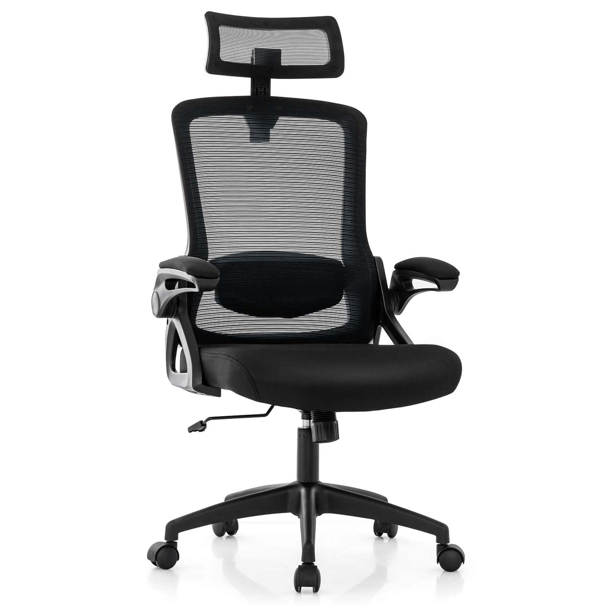 Costway Ergonomic Office Chair with Adjustable Lumbar Support Rocking ...