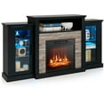 Costway Fireplace TV Stand with Led Lights & 18'' Electric Fireplace ...