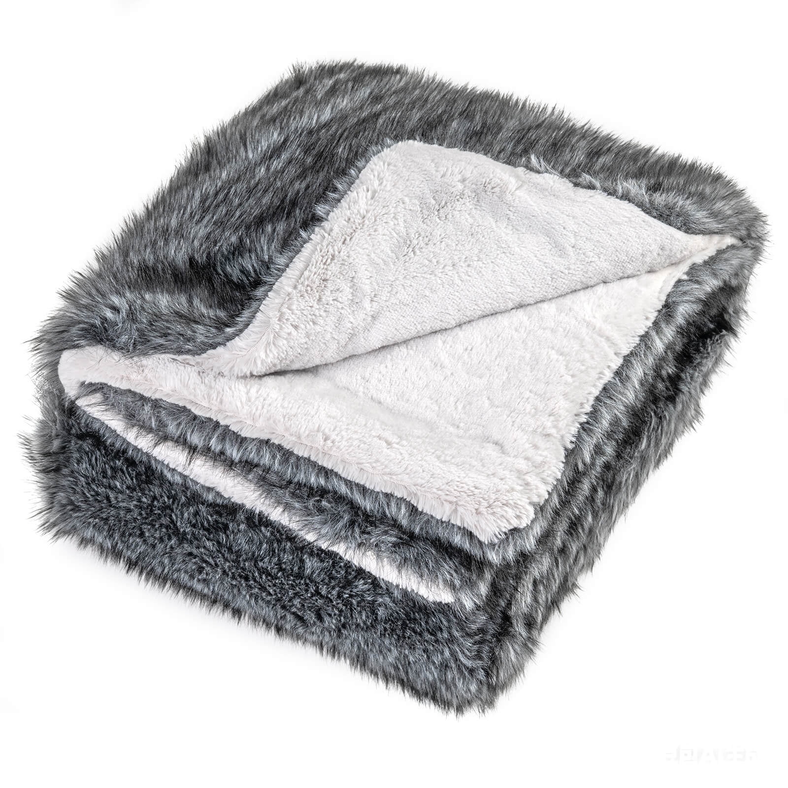 Costway Fluffy Faux Fur Throw Blanket 740GSM Soft Fuzzy Luxury Faux ...