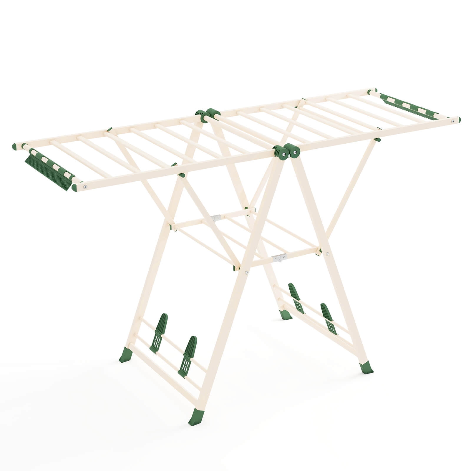 Costway Foldable Metal Laundry Drying Rack with Height Adjustable Wings ...