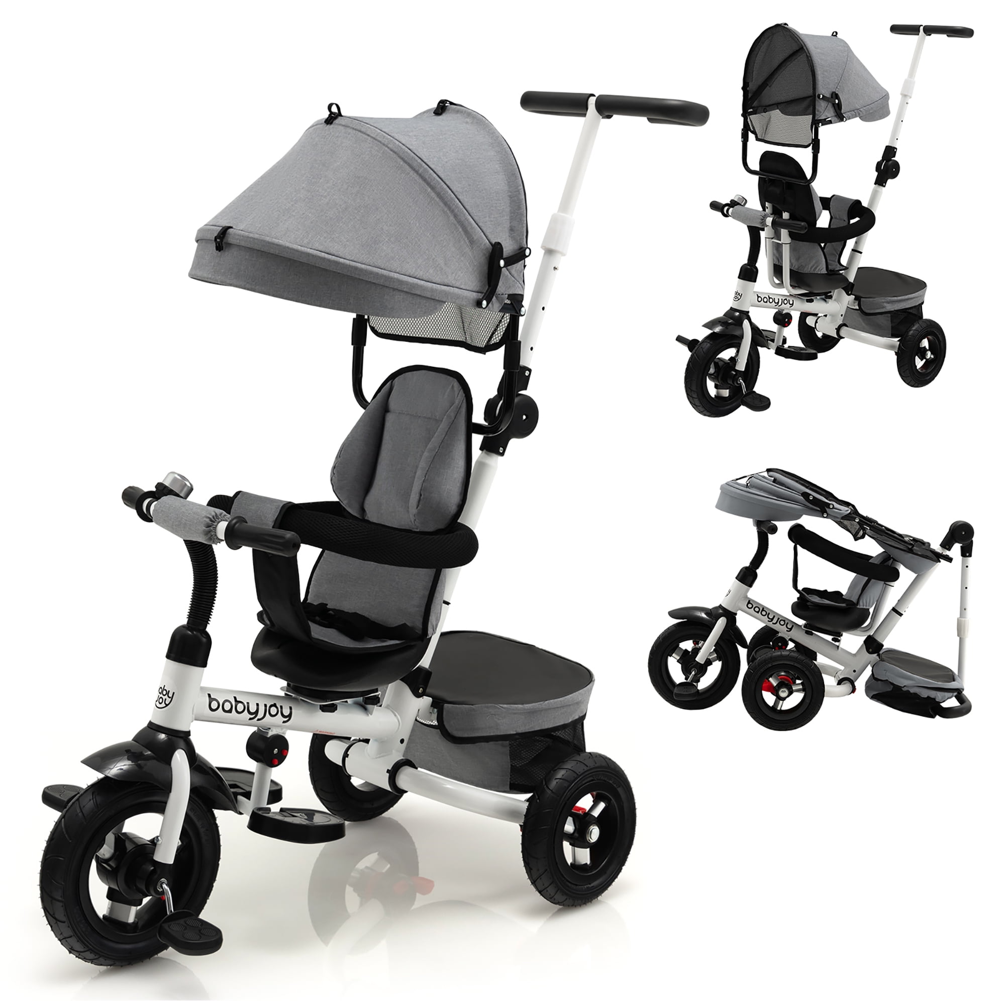 Babyjoy Baby Toddler Convertible Folding Tricycle W/Reversible Seat ...