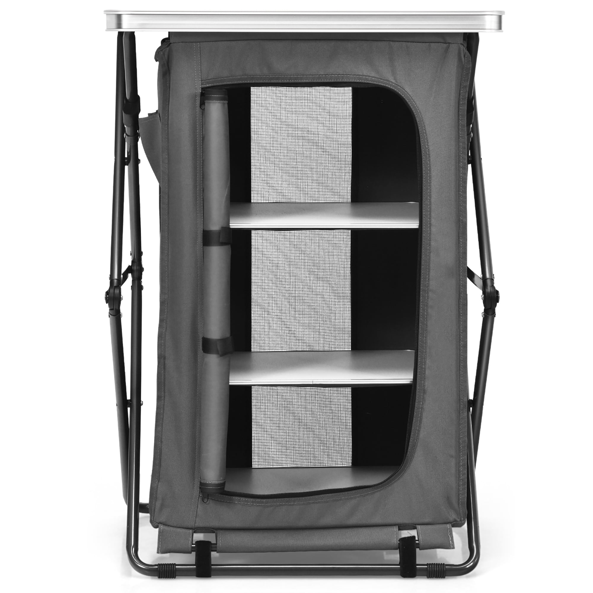 Costway Outdoor Pantry Folding Pop-Up Cupboard Compact Camping Storage ...