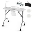 Costway Portable Manicure Nail Table with Rolling Storage, Foldable ...