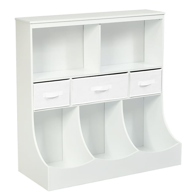 Costway Room Freestanding Combo Shelf Vertical Cubby Storage Bin W/3 ...
