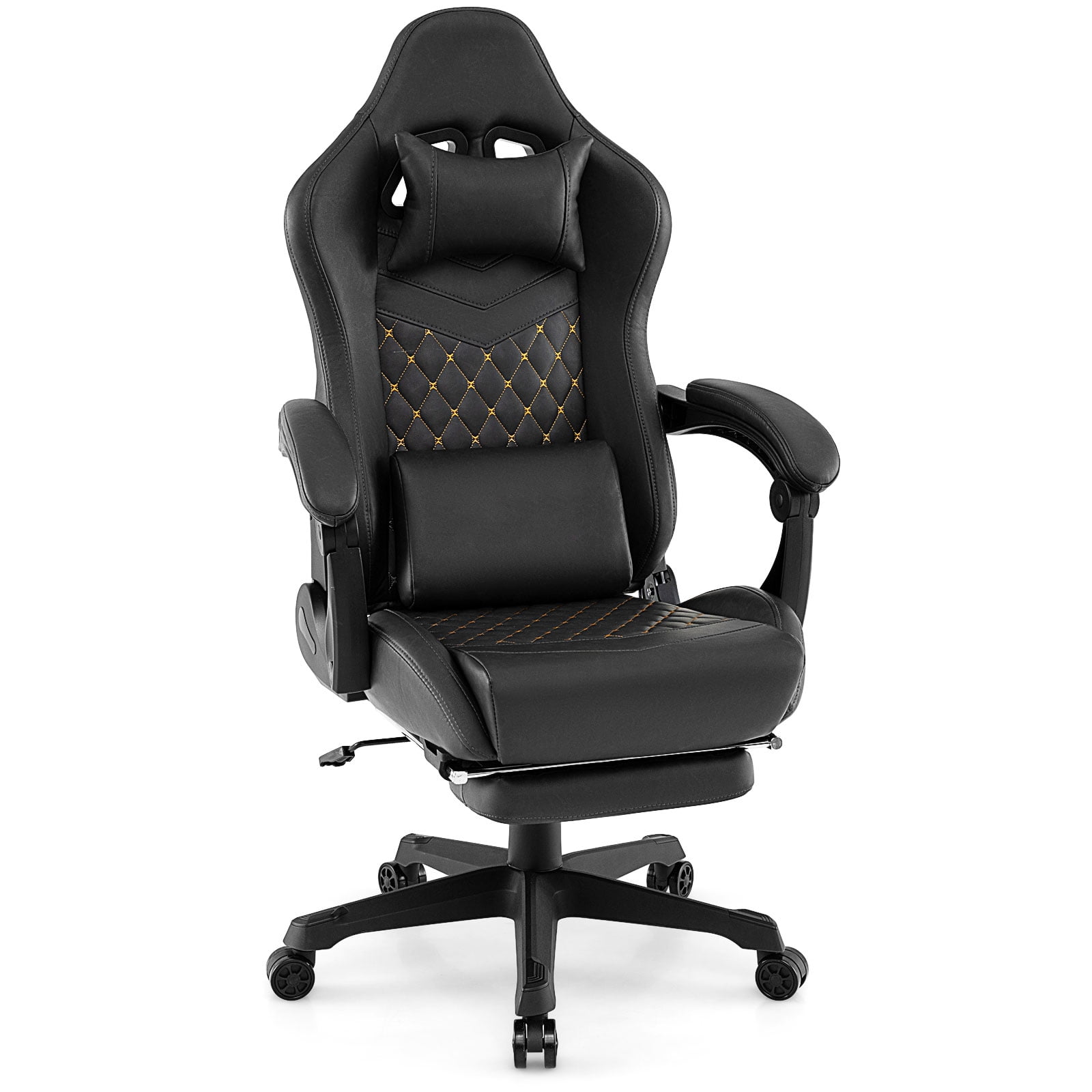 Costway Gaming Chair with Footrest Ergonomic Video Game Computer Chair ...