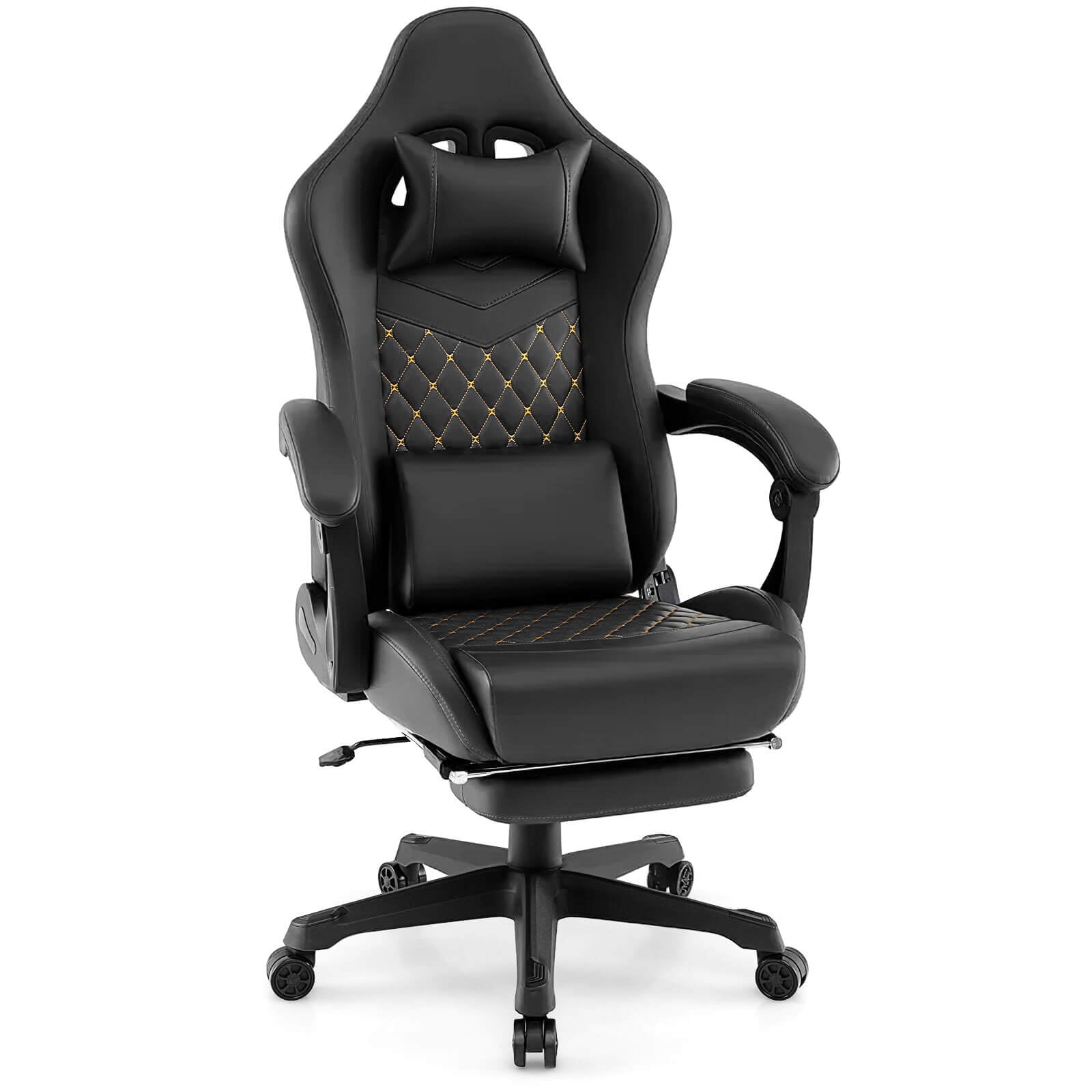 Costway Gaming Chair with Footrest Ergonomic Video Game Computer Chair ...