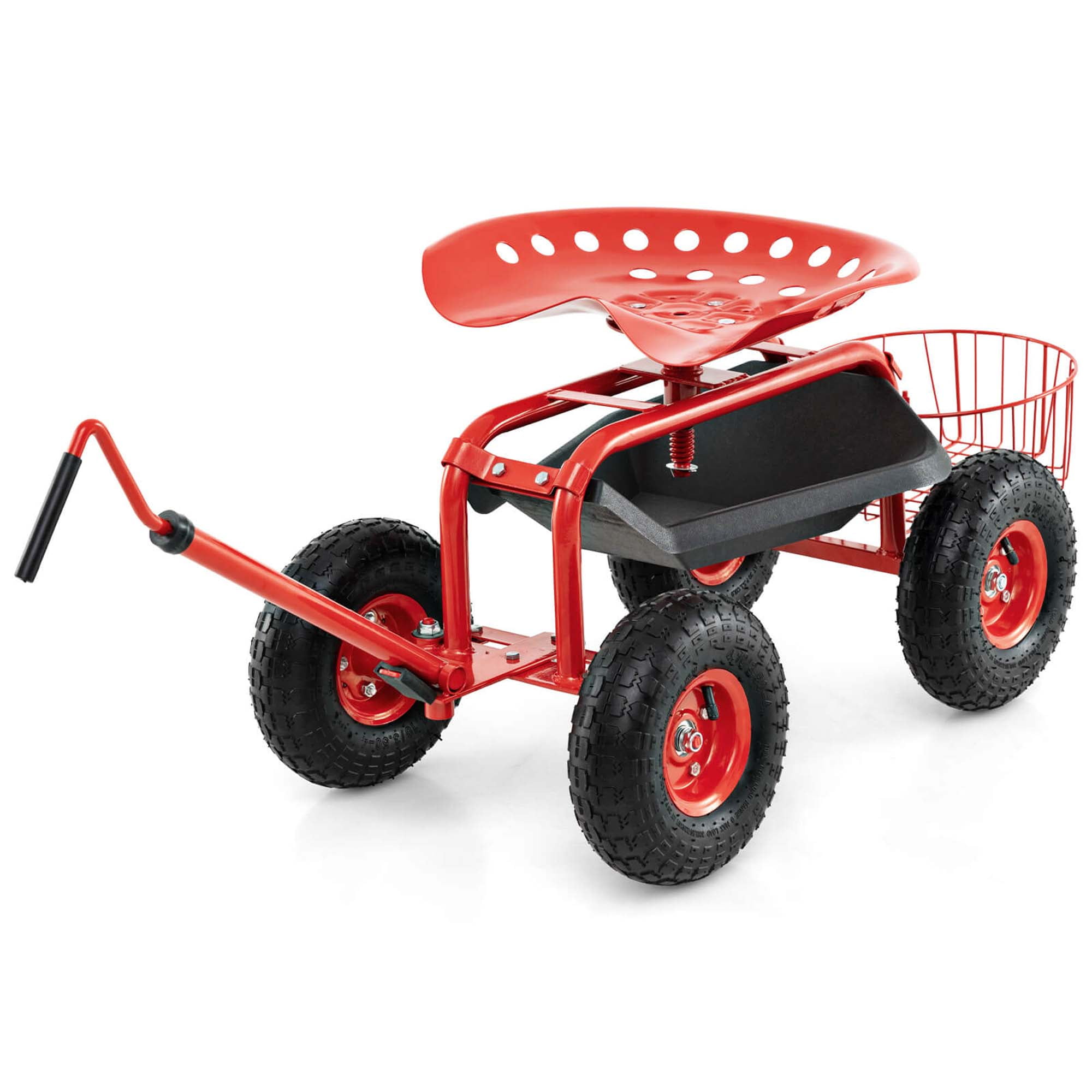 Costway Garden Cart Rolling Work Seat Wagon Scooter for Planting with ...