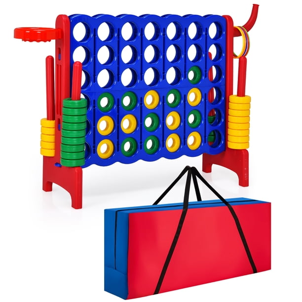 Costway Giant 4 in A Row Jumbo 4-to-Score Game Set W/Storage Carrying ...
